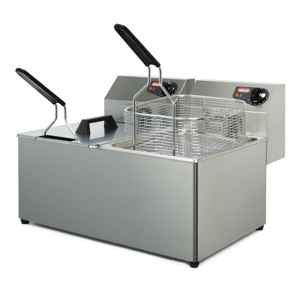 FRITADEIRA ELÉTRICA DUPLA 10L - AÇO INOXIDÁVEL - Frilux